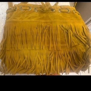 Fashion Style | Bags | New Suede Caramel Color Faux Leather Fringed ...